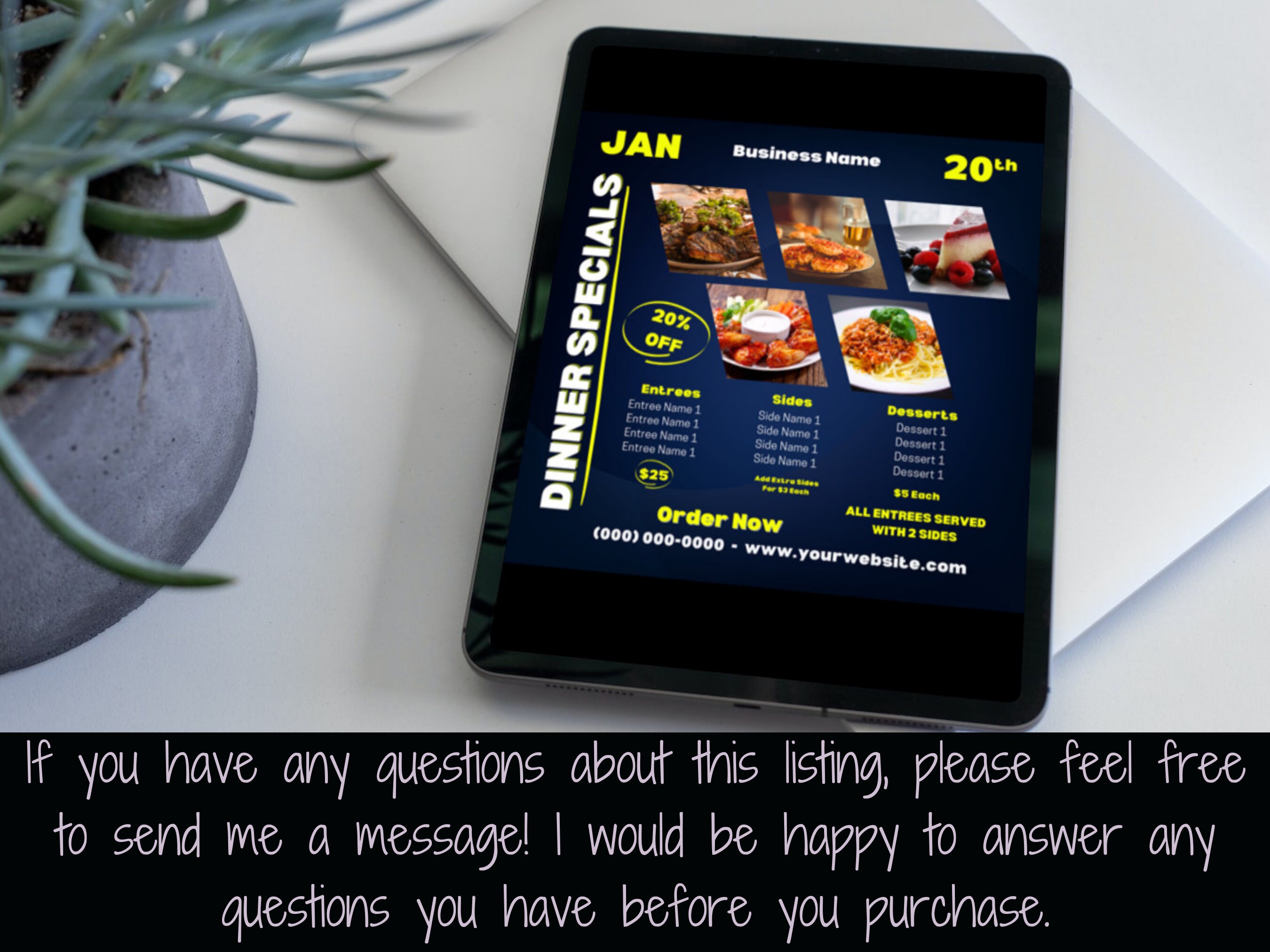 Editable Marketing Flyer Template Dinner Special Social Media Flyer ...