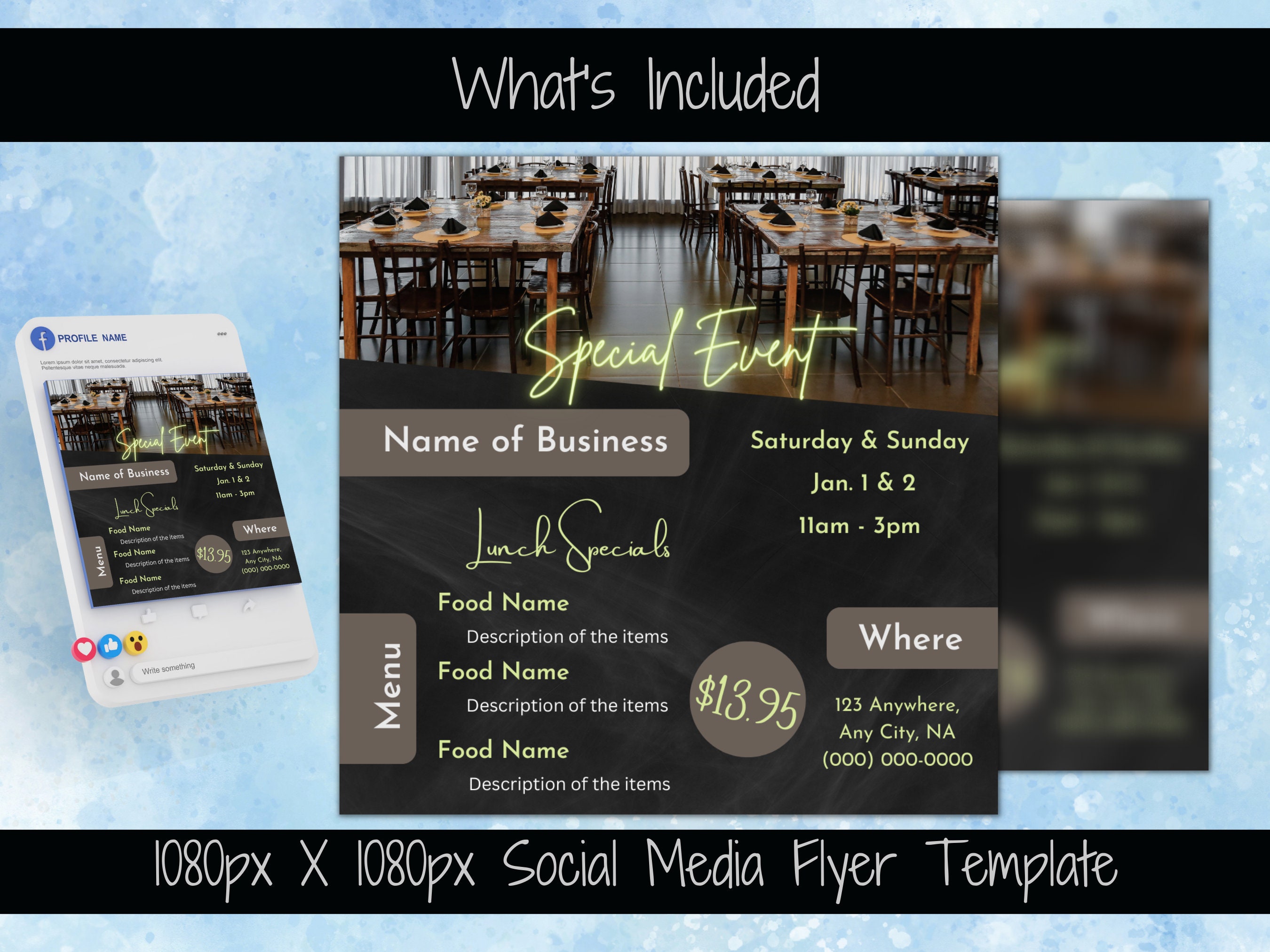 Special Event Flyer Lunch Specials Template Promotional Flyer Special ...