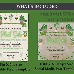 Plant Sale Flyer Template Printable Custom Invitation Editable Flyer ...