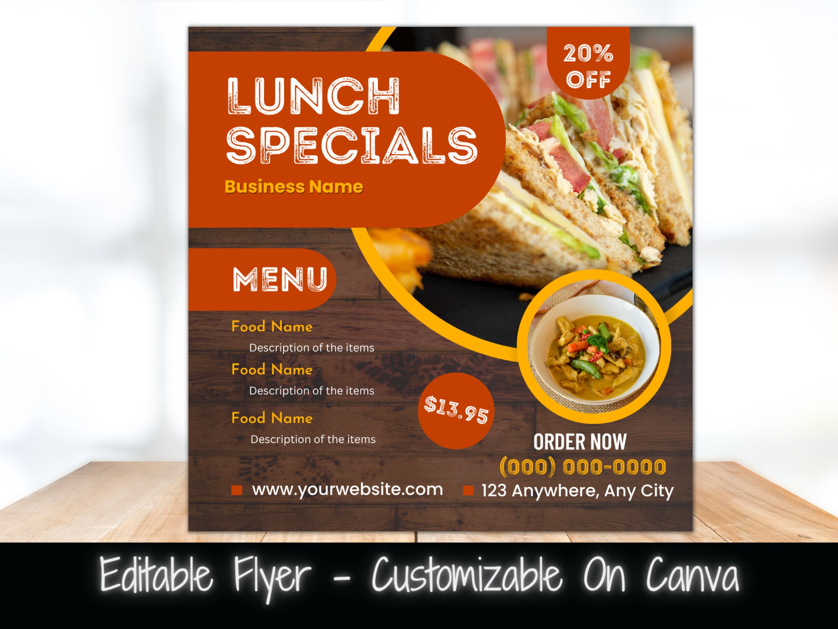 Lunch Special Editable Flyer Social Media Flyer Template Event ...