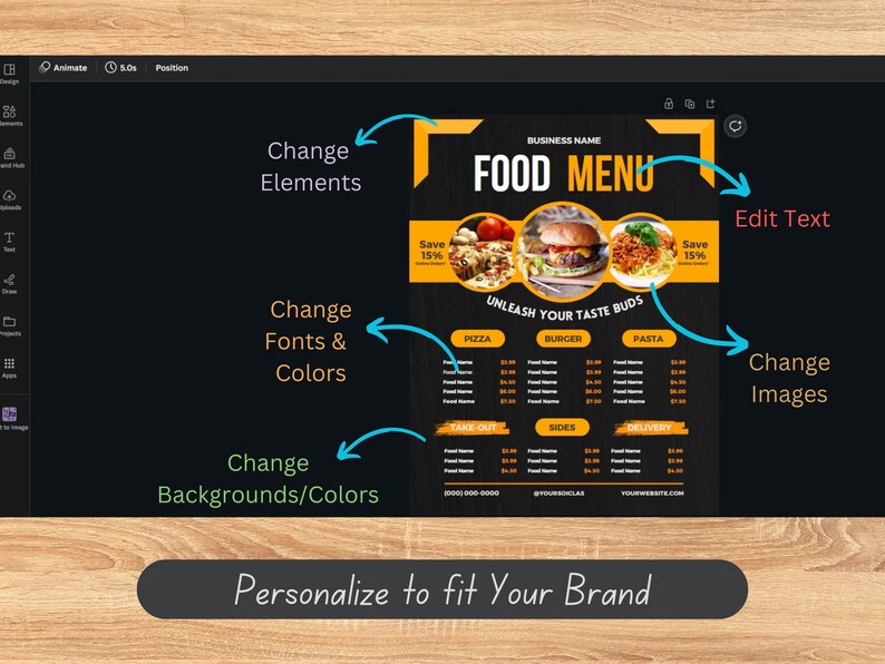 Food Menu Printable Flyer Template Printable Food Menu Price List ...