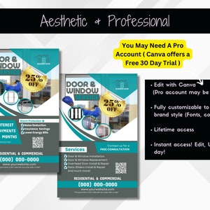 Printable Door & Window Service Flyer Template Door Repair Flyer Window ...