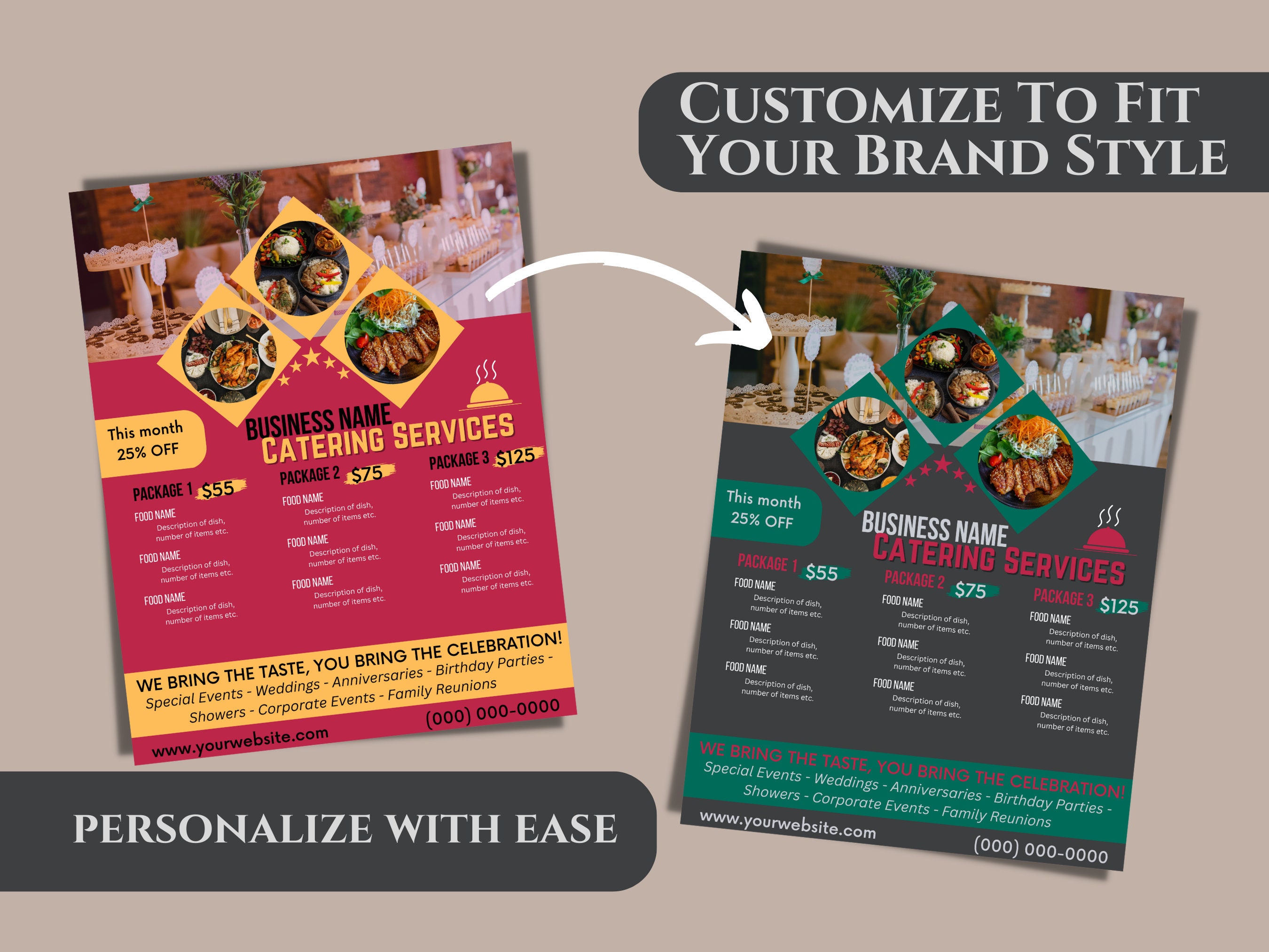 Cater Restaurant Menu Catering Flyer Template Printable Catering Flyer ...