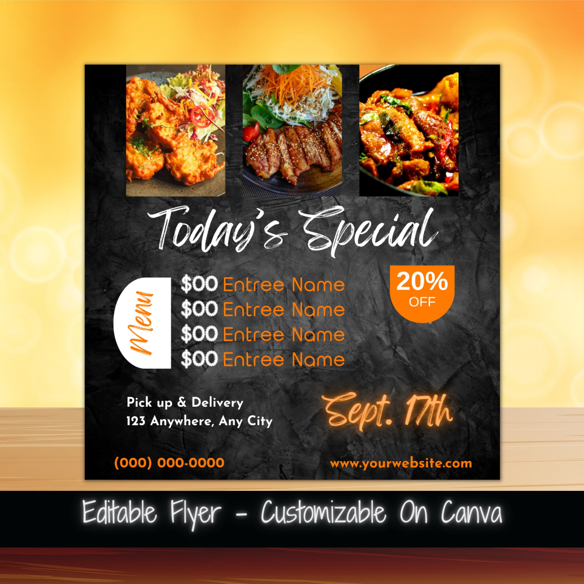 Editable Flyer Today's Special Menu Template for Social Media Daily ...