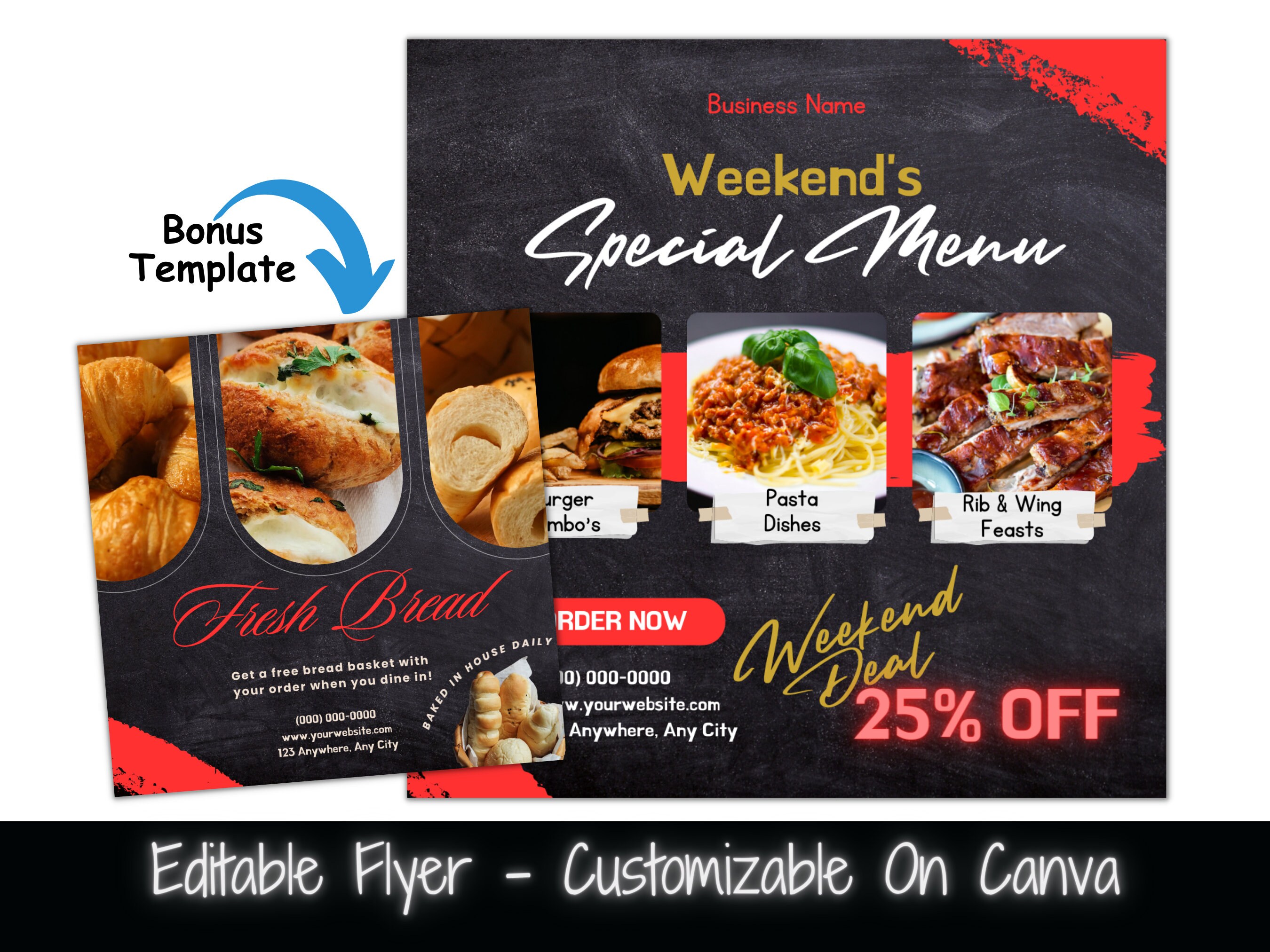 Weekend Specials Food Flyer Social Media Posts Templates Food Sale Dinner Event Flyer Restaurant