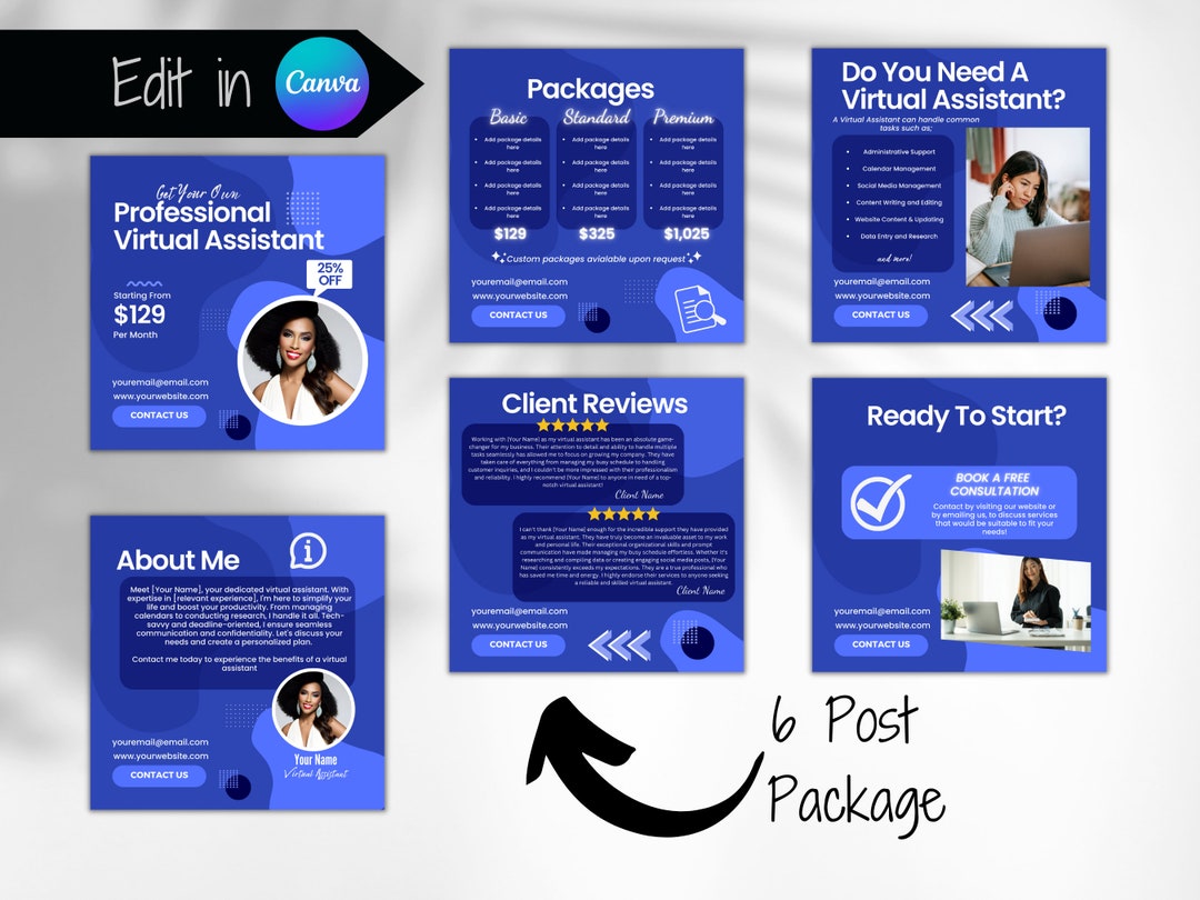 Virtual Assistant Social Media Portfolio Templates Services - Etsy