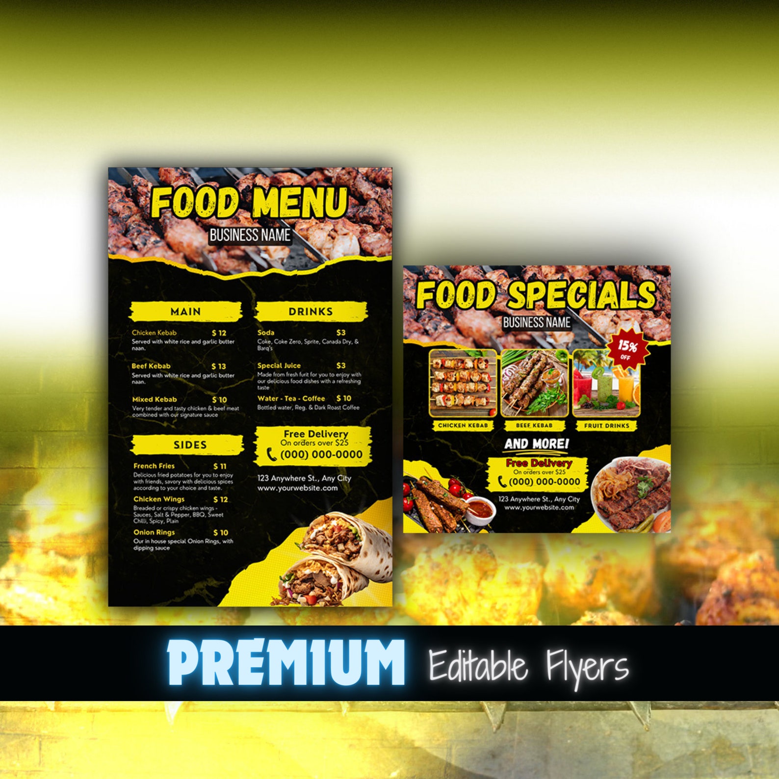 Printable Food Menu Flyer Food Specials Social Media Flyer Post ...