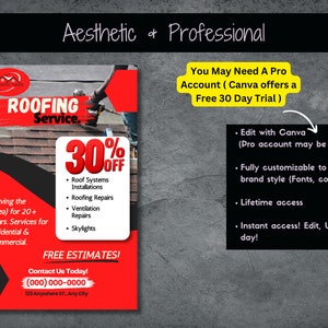 Printable Roofing Services Flyer Template Editable Service Flyer Roof ...