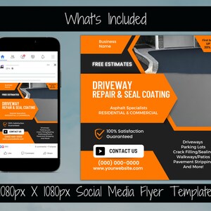 Asphalt Services Flyer Template: Driveway Repair, Social Media (digital ...