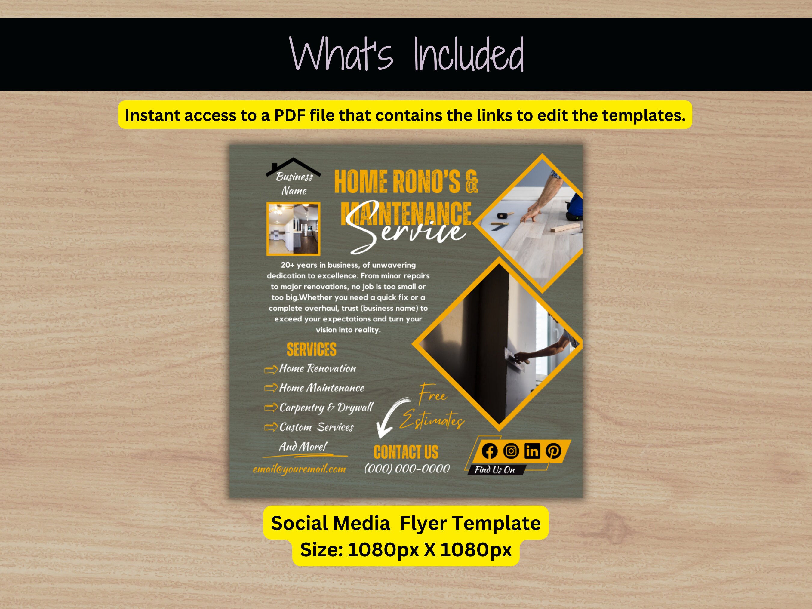 Handyman Services Flyer Template, Home Renovation Marketing (digital ...