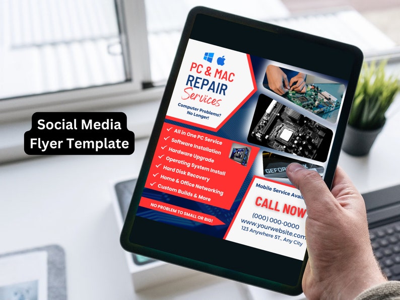PC & Mac Repair Flyer Template, Social Media Design (canva) - Etsy