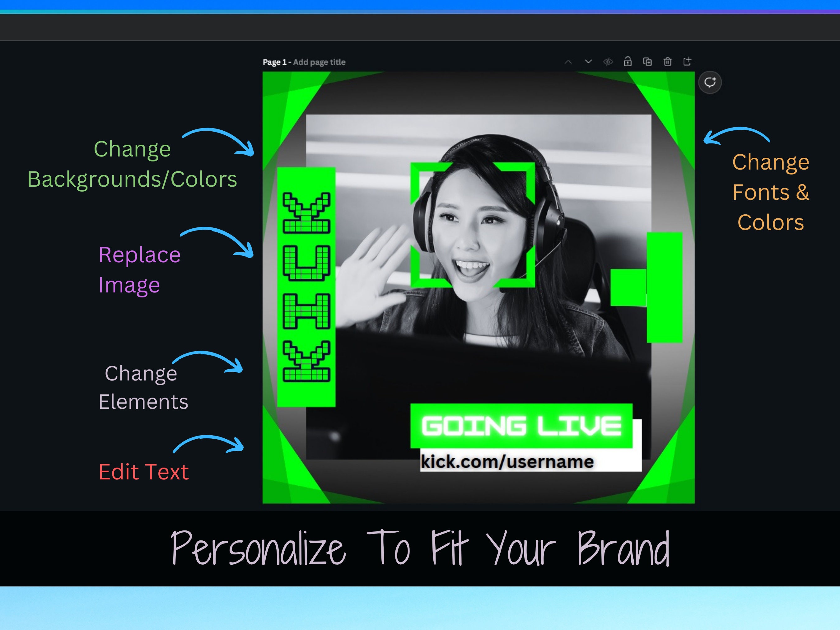 Editable Going Live Social Media Templates Kick Going Live Post Twitch ...