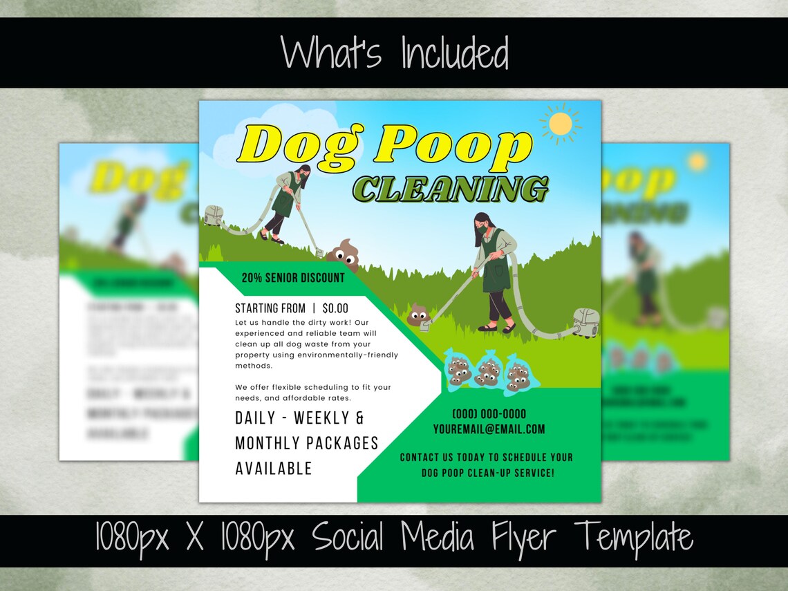 Dog Poop Cleaning Service Flyer Template (digital) - Etsy