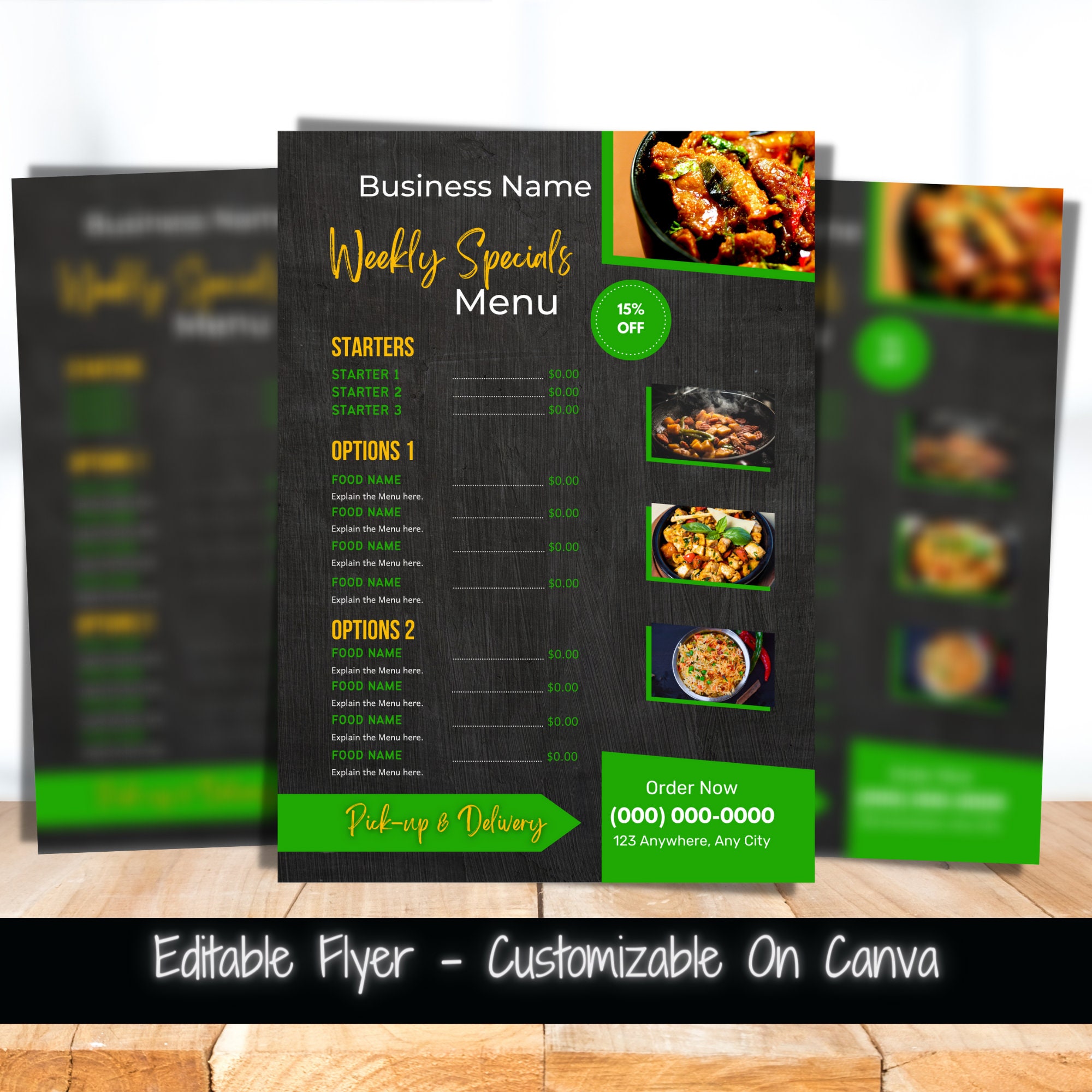 Weekly Specials Menu Editable Flyer Template Food Menu Template for ...