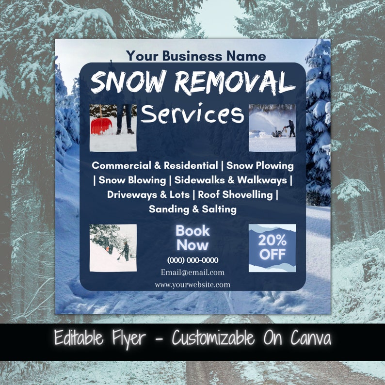 Editable Snow Removal Services Flyer Template Service Flyer Snow Shovel ...