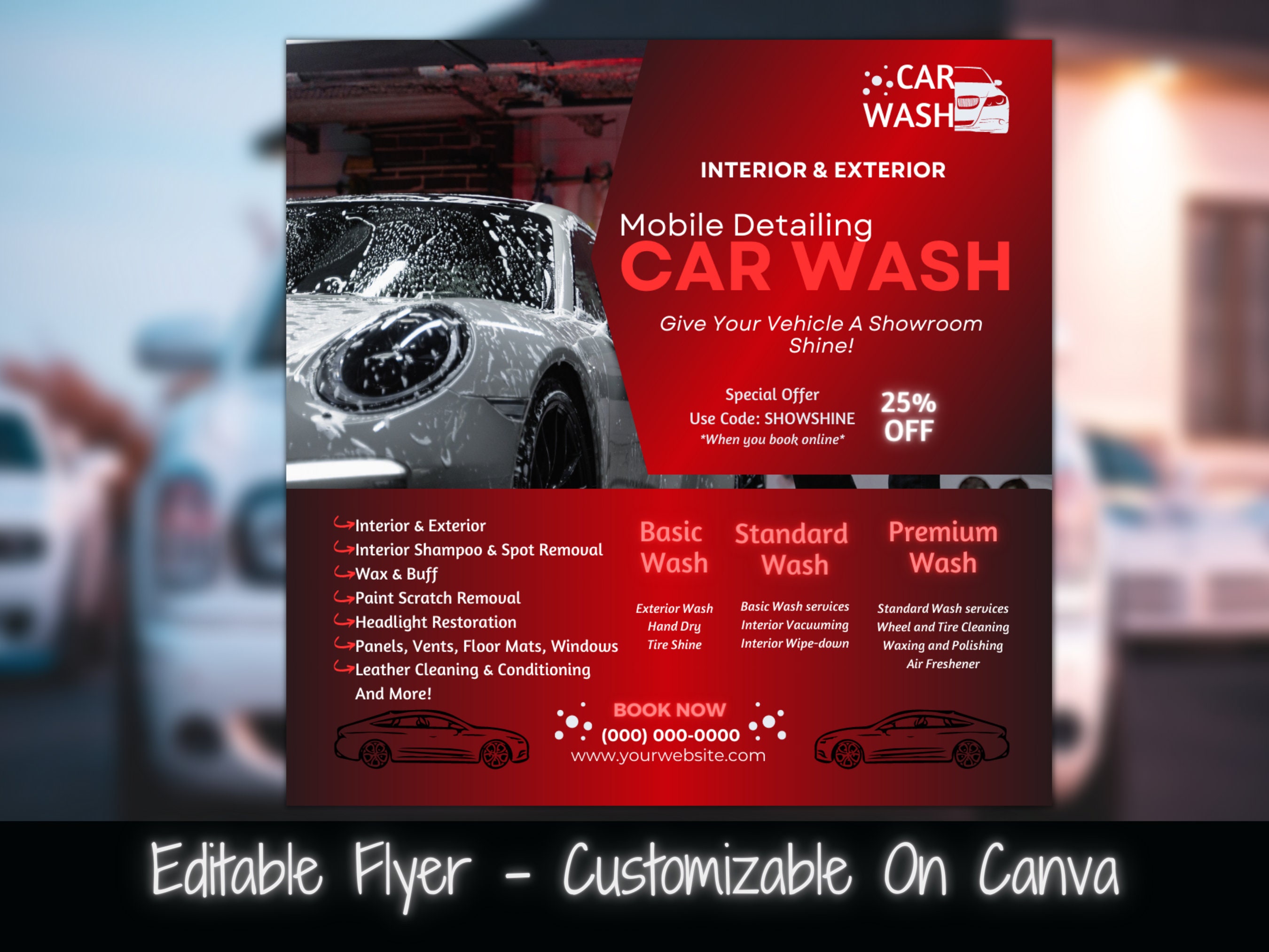 Car Wash Detailing Social Media Template Car Wash Flyer Mobile ...