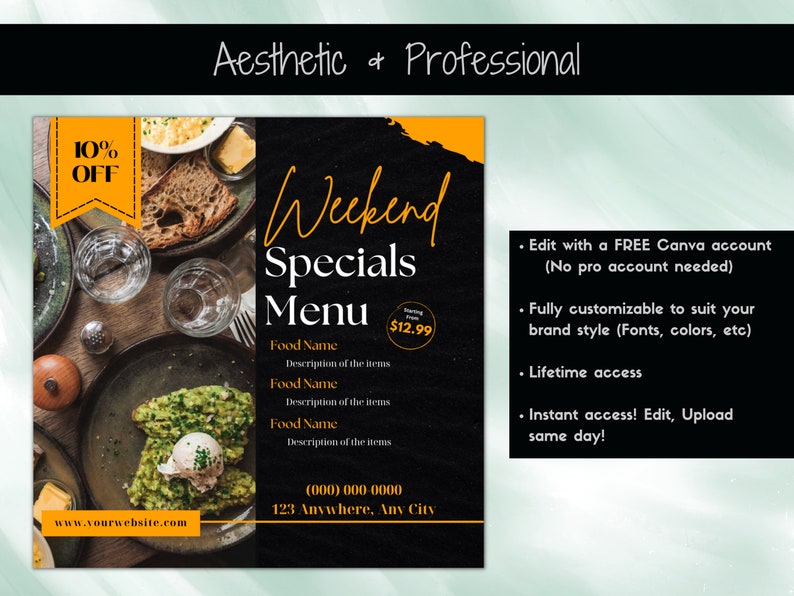 Weekend Specials Food Flyer Template (customizable on Canva) - Etsy