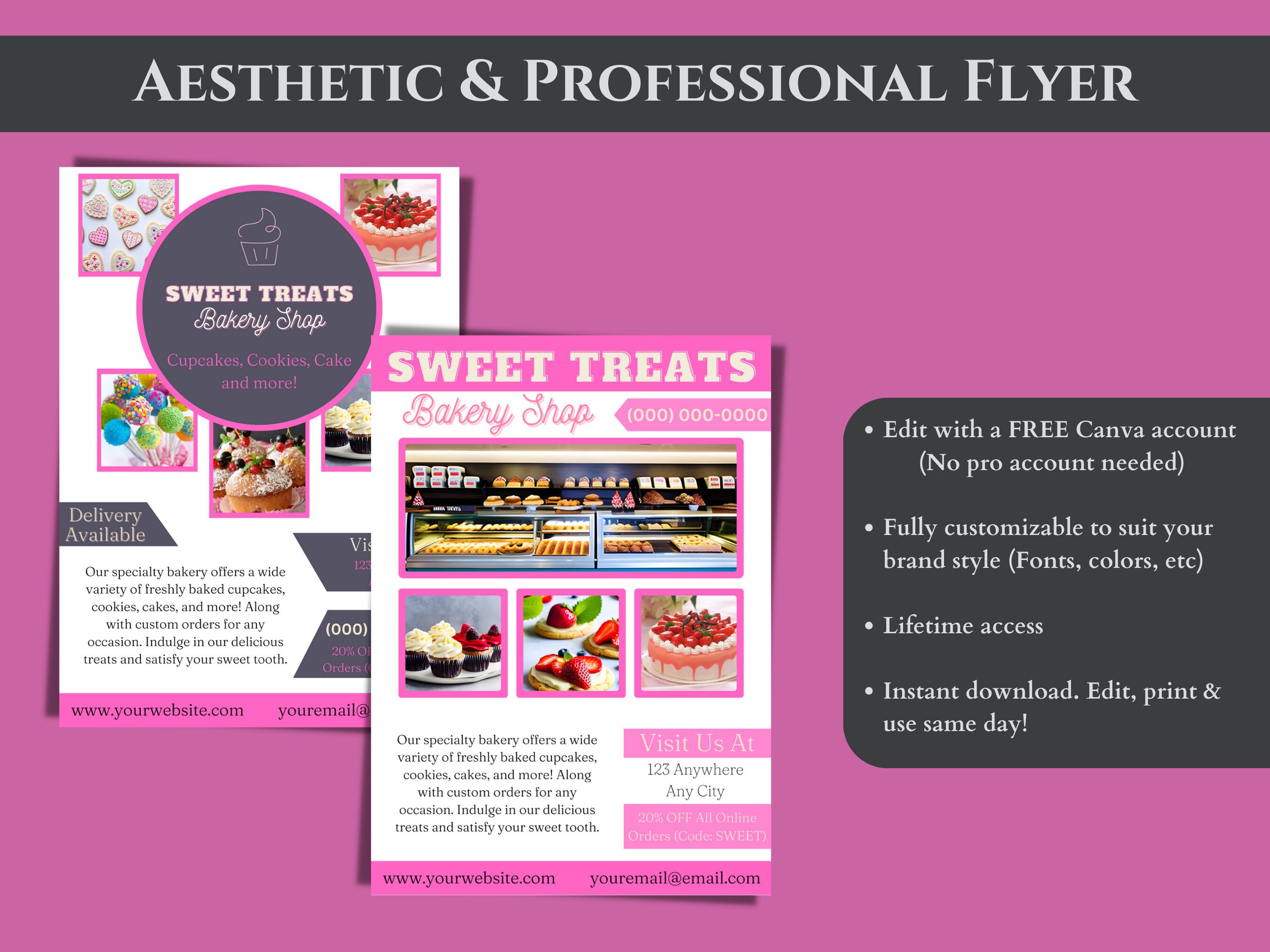 Cake Printable Flyer Template Cupcake Promotional Flyer Template ...
