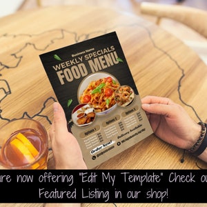 Weekly Specials Food Menu Flyer Template Restaurant Printable Food ...