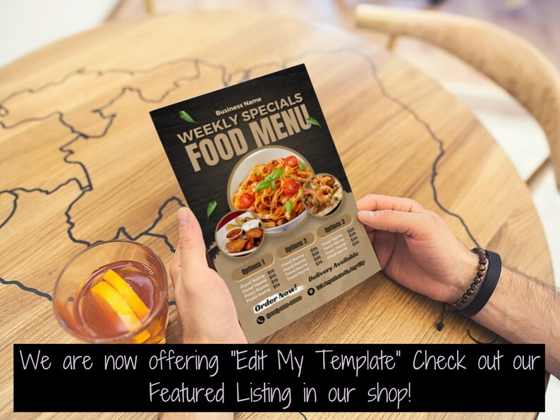 Weekly Specials Food Menu Flyer Template Restaurant Printable Food ...