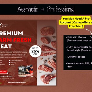Farm Fresh Meats Social Media Flyer Template Butcher Shop Flyer ...