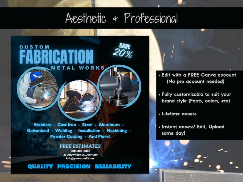 Metal Fabrication Flyer Template, Welding & Machining Services ...