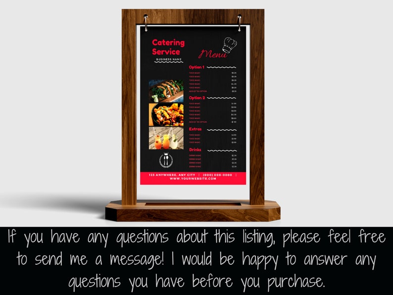 Printable Catering Menu Flyer Template Catering Services Flyer Catering ...