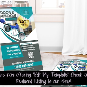 Printable Door & Window Service Flyer Template Door Repair Flyer Window ...