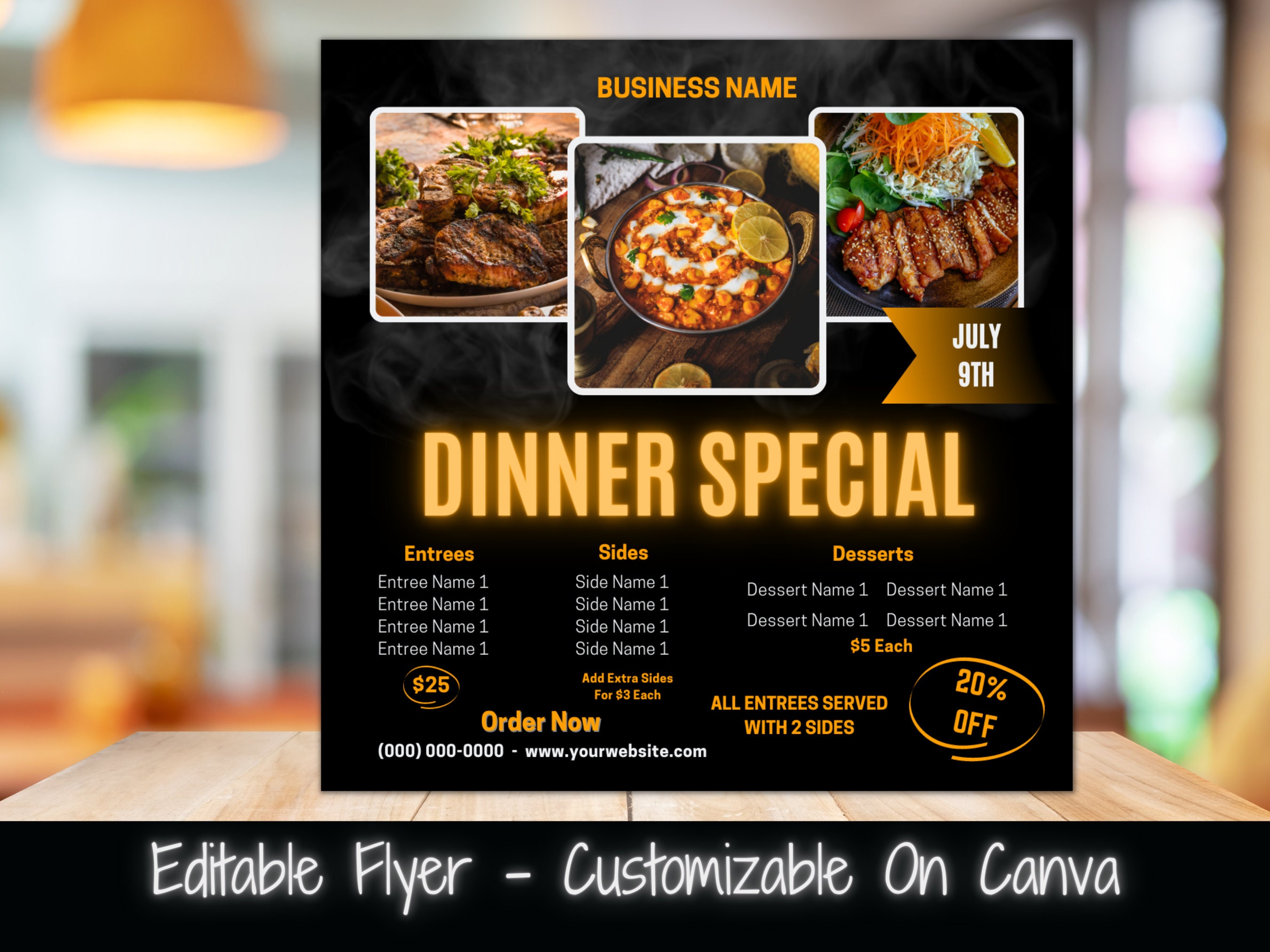 Editable Flyer Template Dinner Special Social Media Flyer Sunday Dinner ...