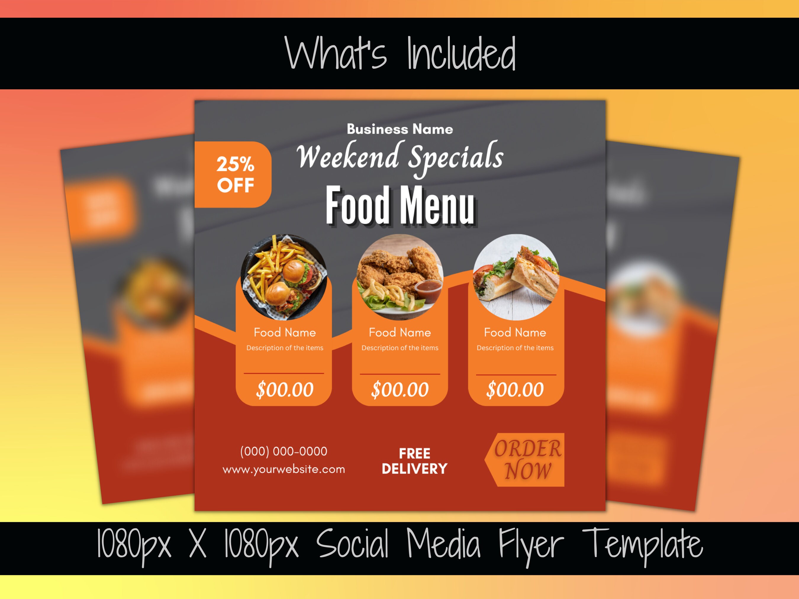 Weekend Specials Food Menu Flyer Template Event Food Flyer Etsy