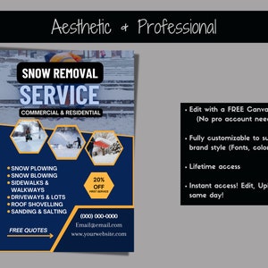 Snow Removal Service Flyer Template, Business Advertising (printable ...