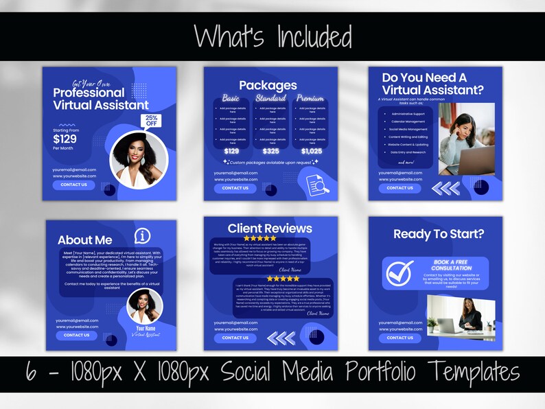 Virtual Assistant Social Media Portfolio Templates Services - Etsy