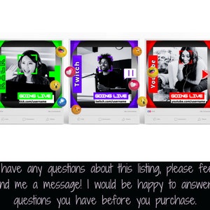 Editable Going Live Social Media Templates Kick Going Live Post Twitch ...