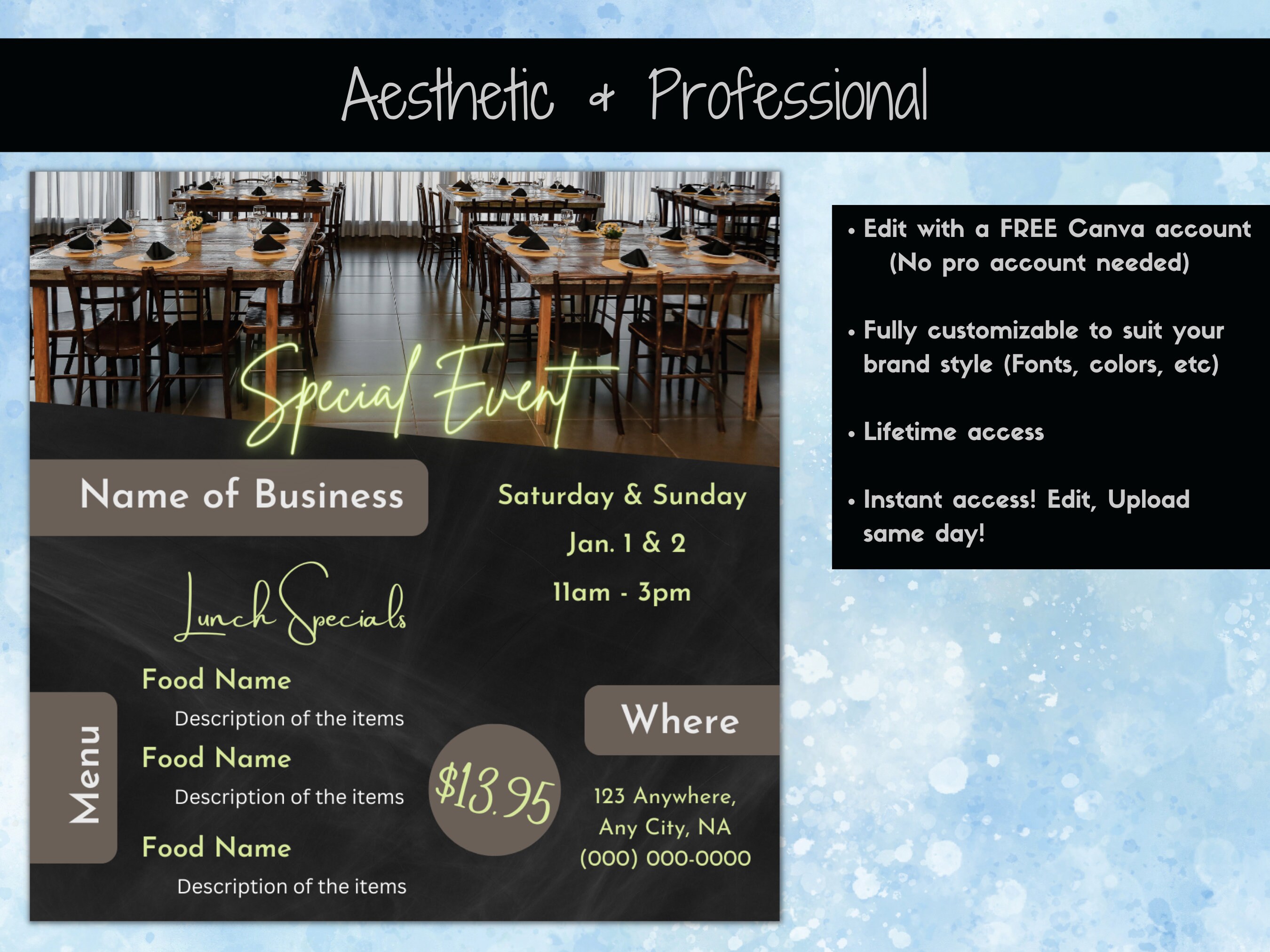 Special Event Flyer Lunch Specials Template Promotional Flyer Special ...