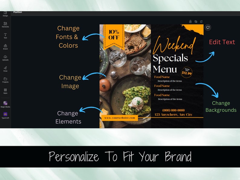 Weekend Specials Food Flyer Template (customizable on Canva) - Etsy