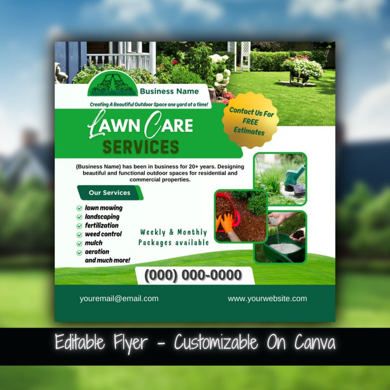 Lawn Care Services Flyer Template Social Media Flyer Yard Care Lawn ...