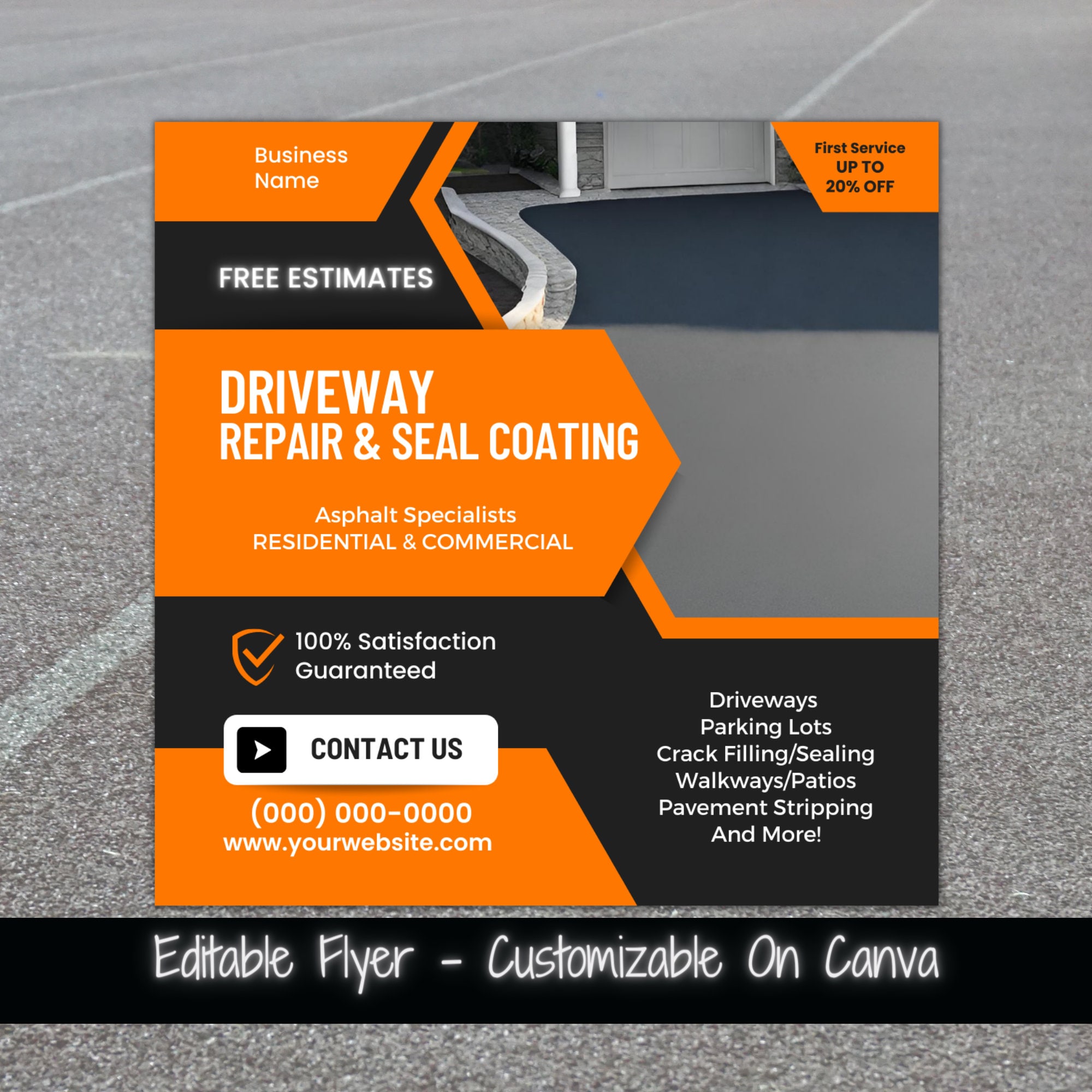 Asphalt Specialists Social Media Marketing Flyer Template Business ...