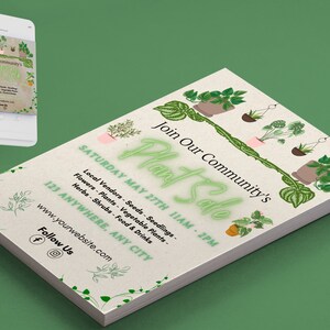 Plant Sale Flyer Template Printable Custom Invitation Editable Flyer ...