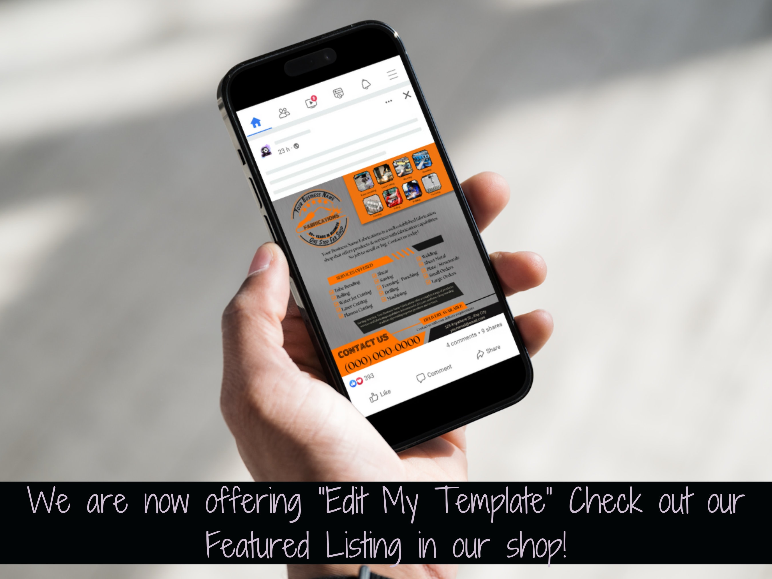 Custom Fabrications Social Media Flyer Template Custom Logo Editable ...