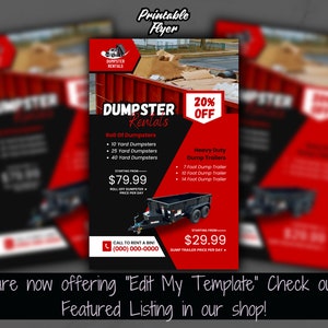 Dumpster Rental Flyer Templates Bundle (canva Editable) - Etsy