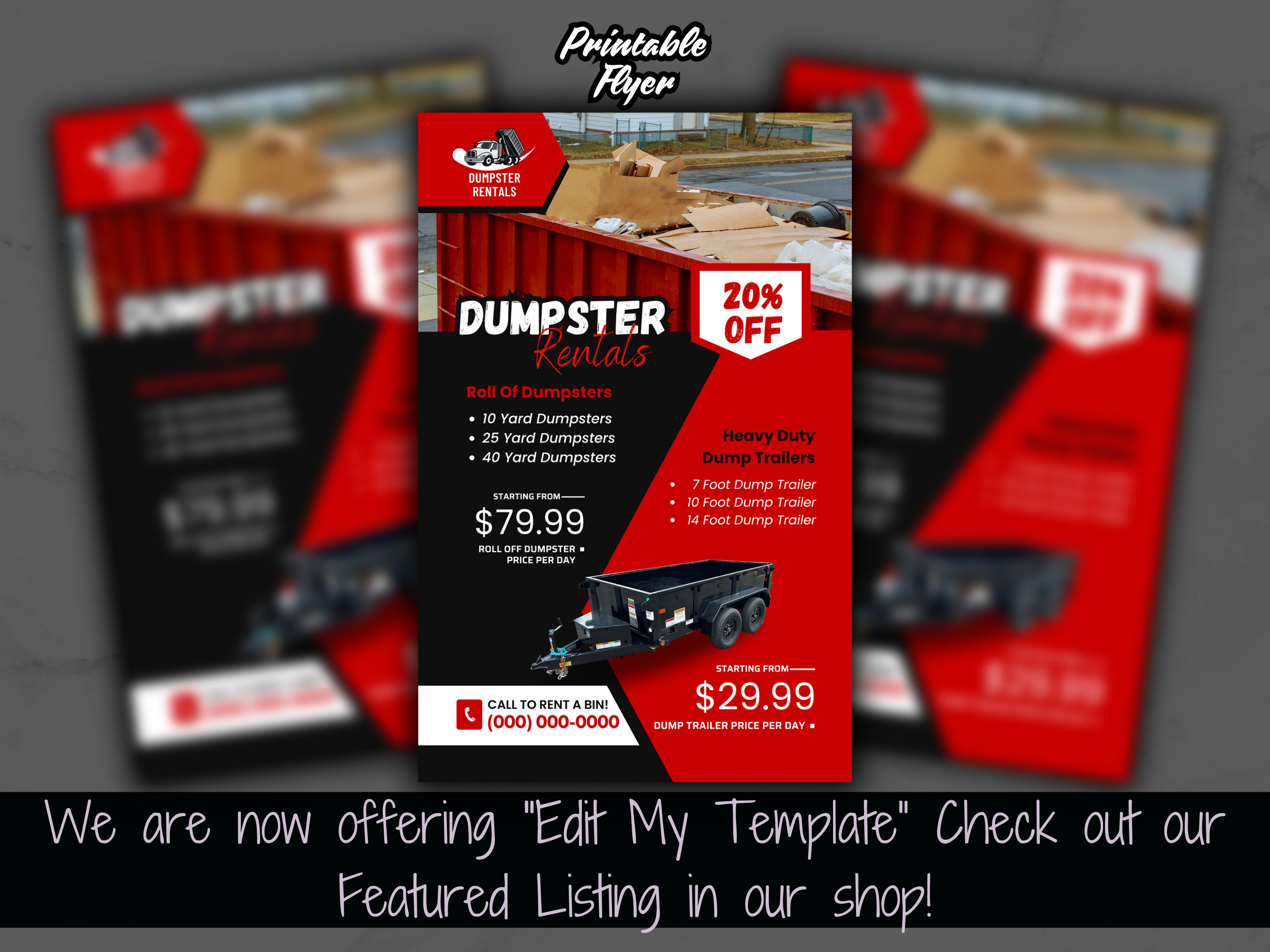 Dumpster Rental Flyer Templates Dumpster Rental Bundle Business Flyers ...