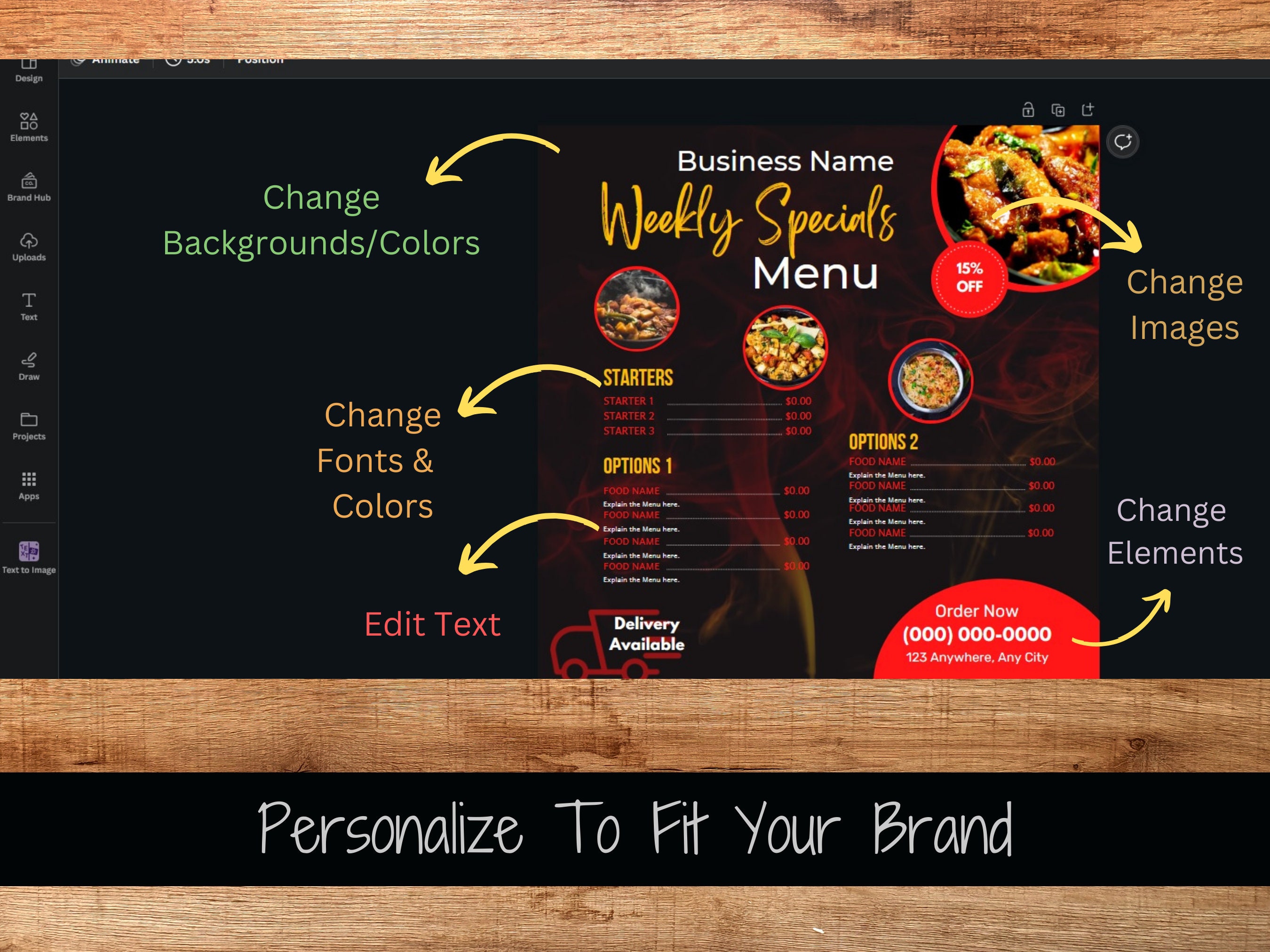 Weekly Specials Menu Flyer Template Editable Restaurant Food Menu ...