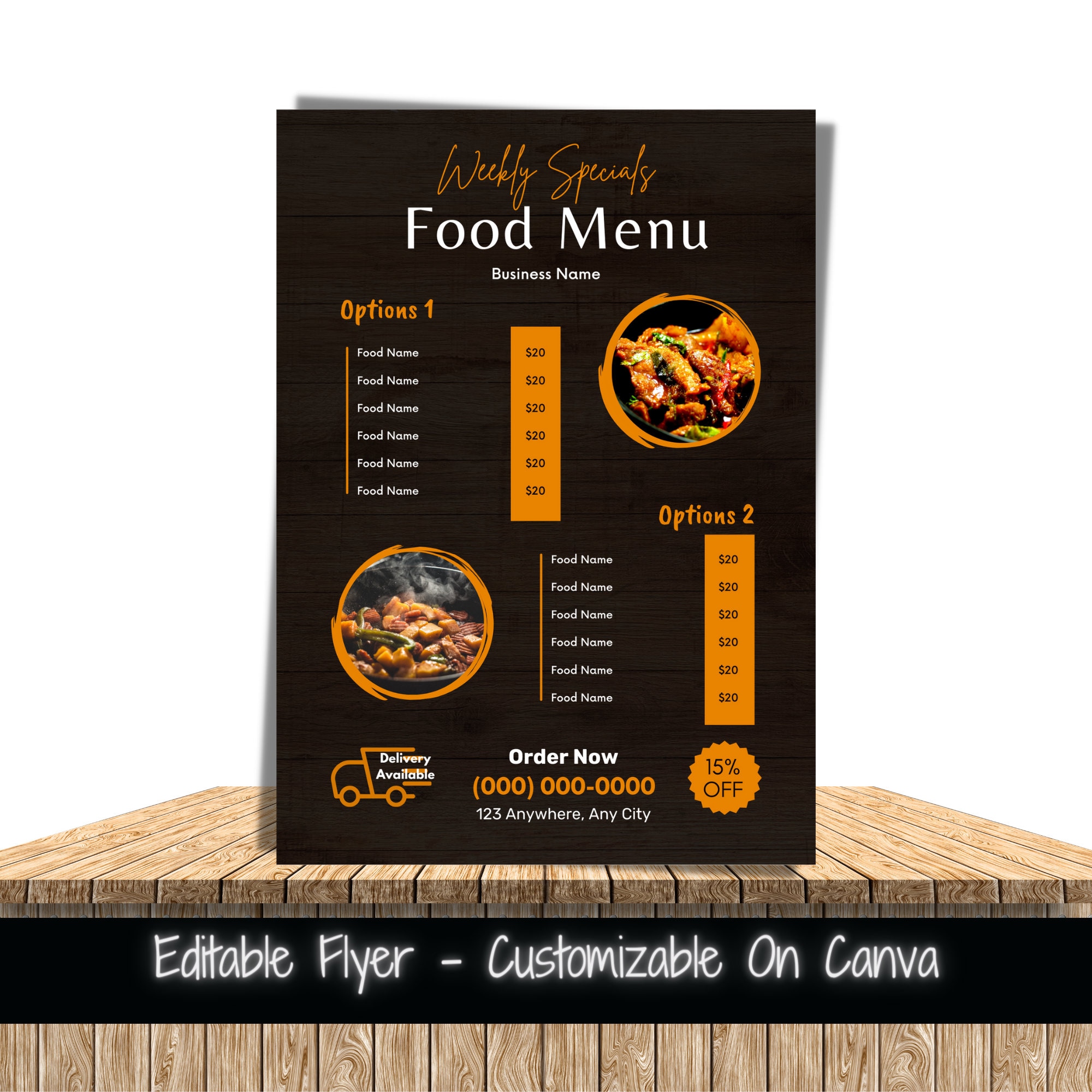Editable Weekly Specials Flyer Template Food Menu Restaurant Menu ...