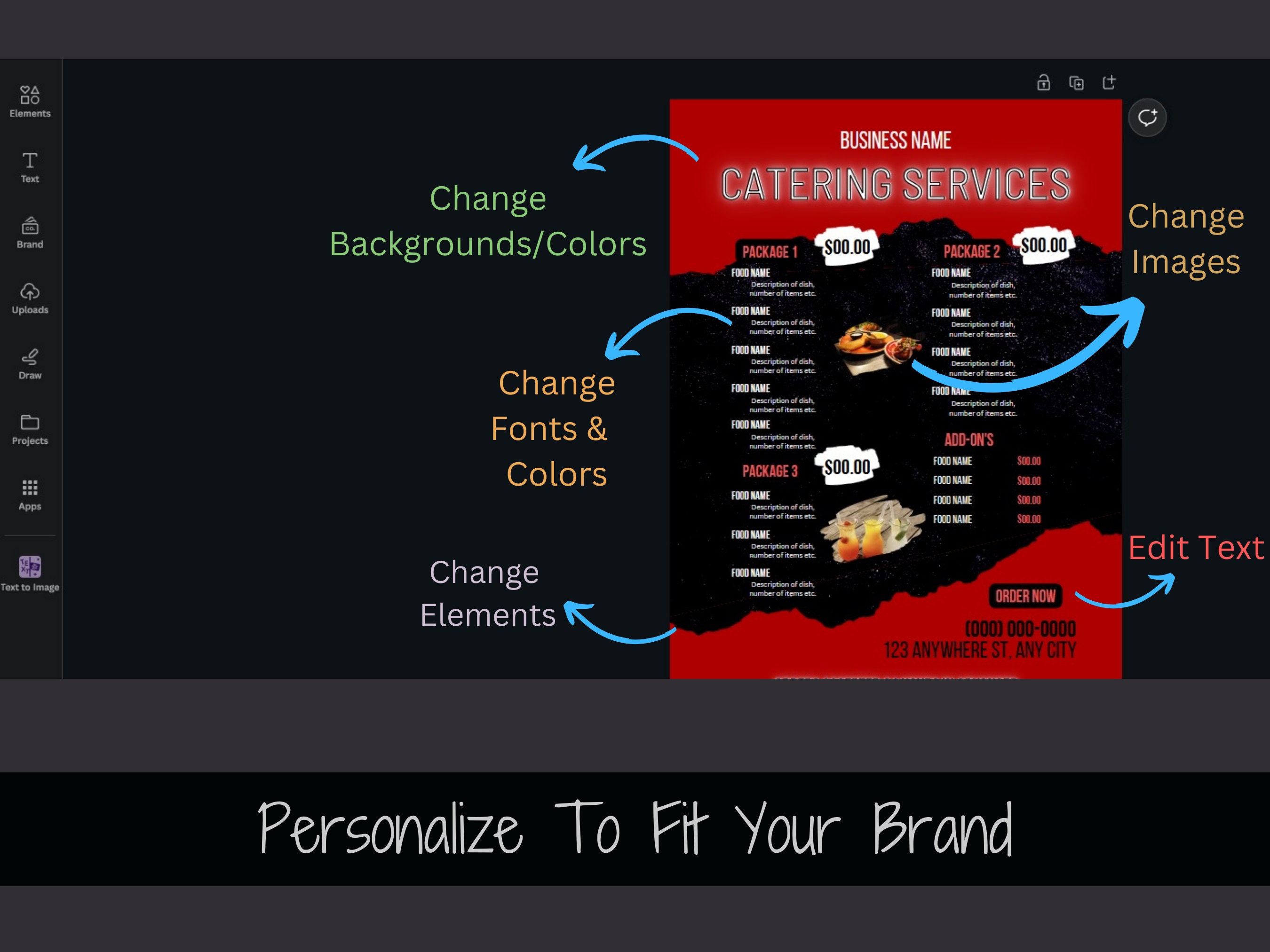 Printable Catering Menu Flyer Template Catering Services Flyer Catering ...