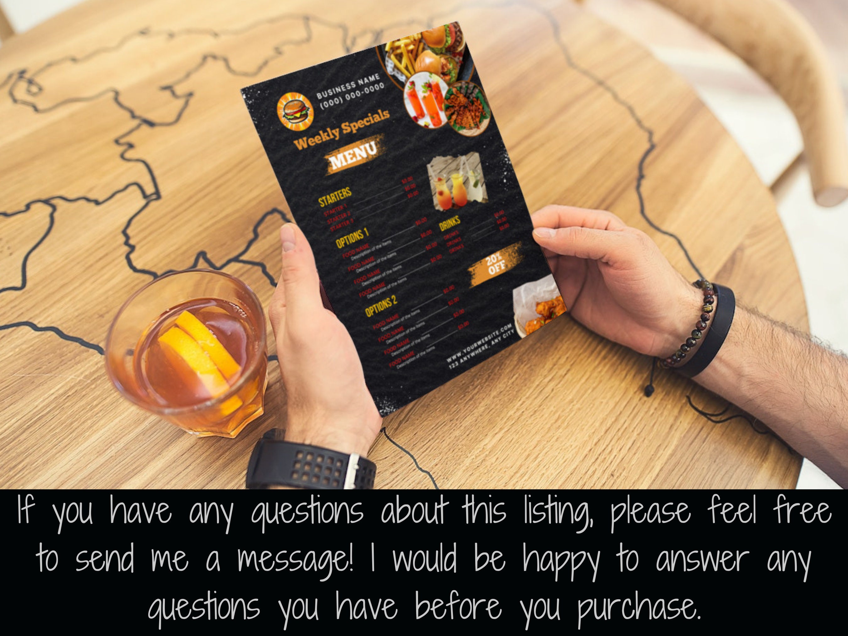 Printable Weekly Specials Flyer Template Editable Menu Flyer Restaurant ...