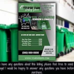 Trash Can Washing Service Flyer Template (printable, Customizable) - Etsy