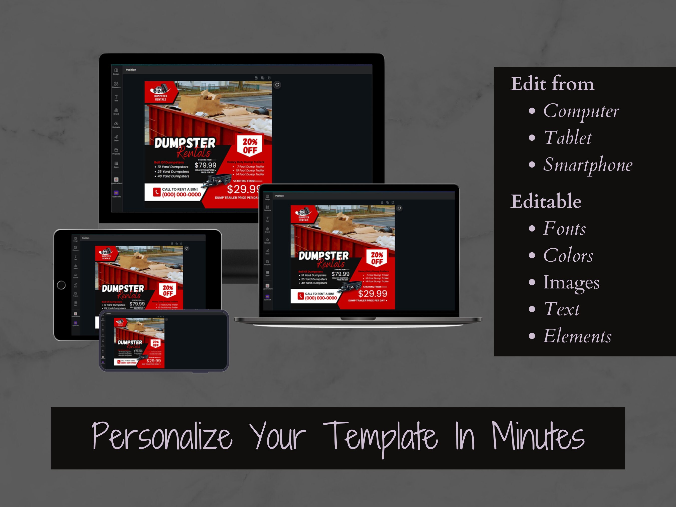 Dumpster Rental Flyer Templates Bundle (canva Editable) - Etsy