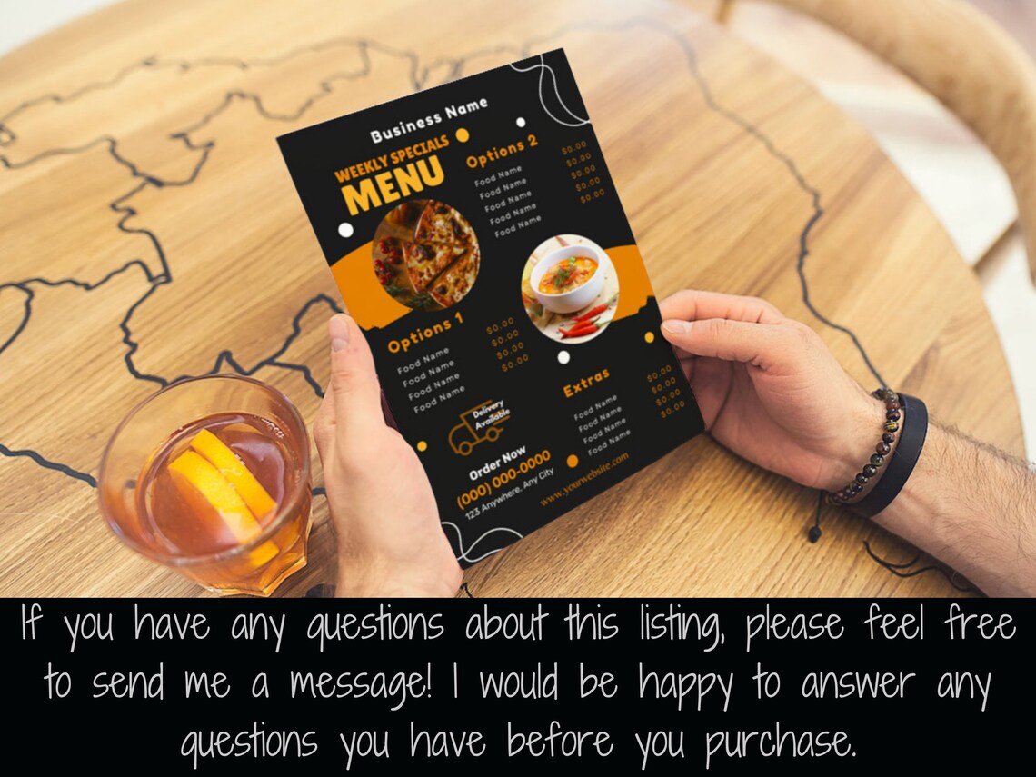 Editable Flyer Template Weekly Specials Food Menu Restaurant Menu ...