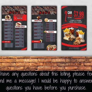 Digital Display TV Menu Board Template Static Digital Menu Board ...