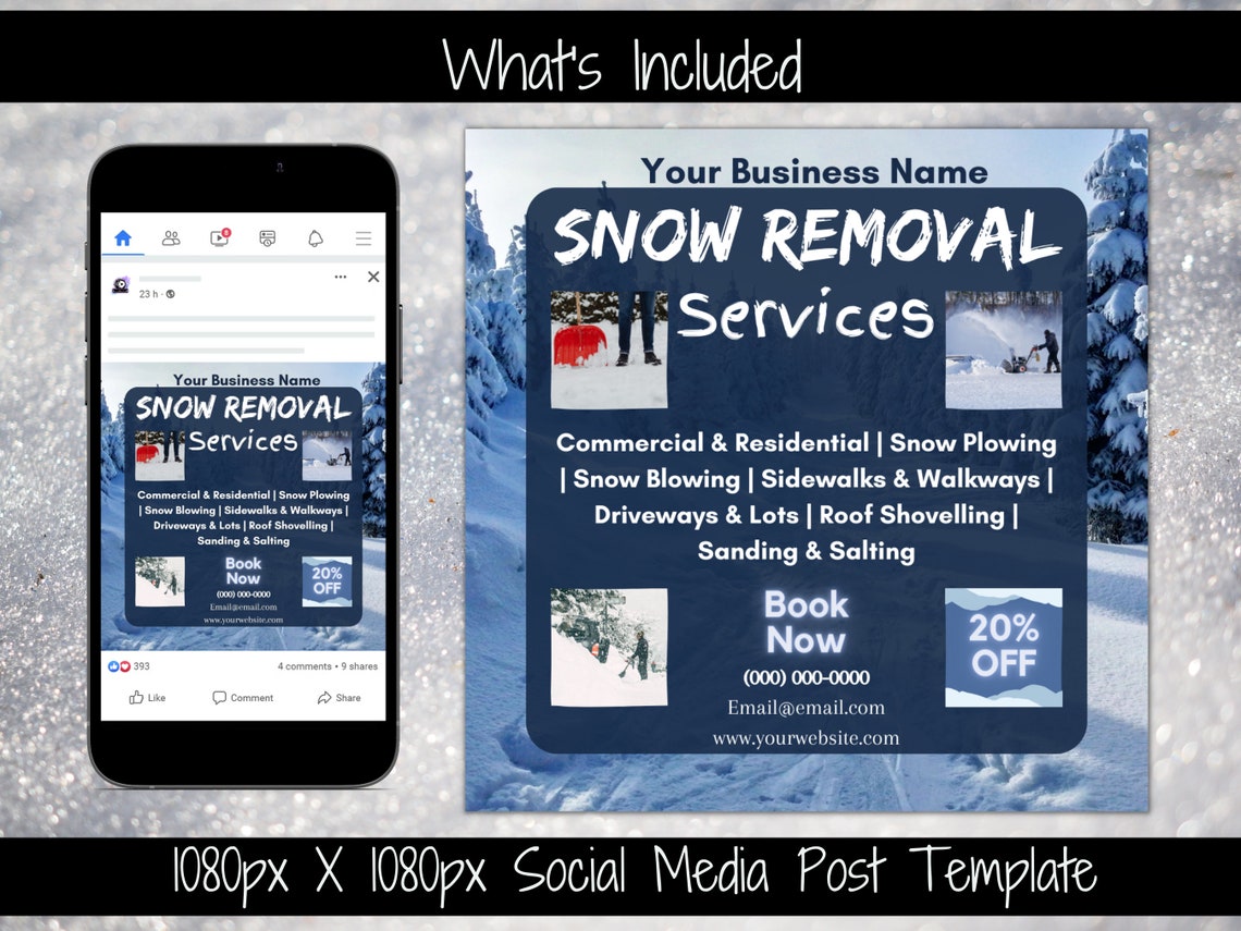 Editable Snow Removal Services Flyer Template Service Flyer Snow Shovel ...